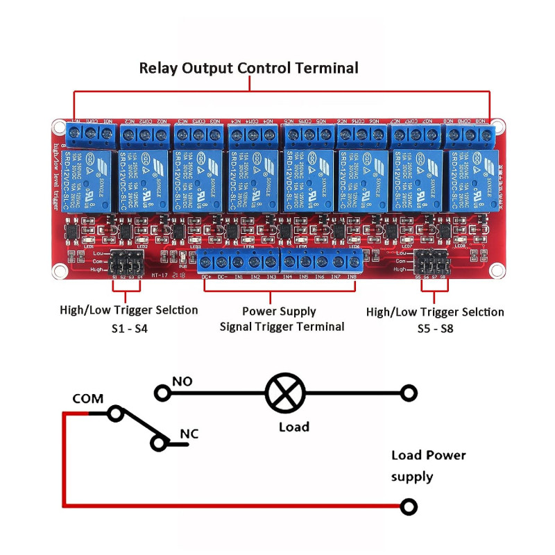 8 Channel Relay Module 12V High and Low Level Trigger Relay Module buy ... 8 Channel Relay Module 12V High and Low Level Trigger Relay Module buy ...