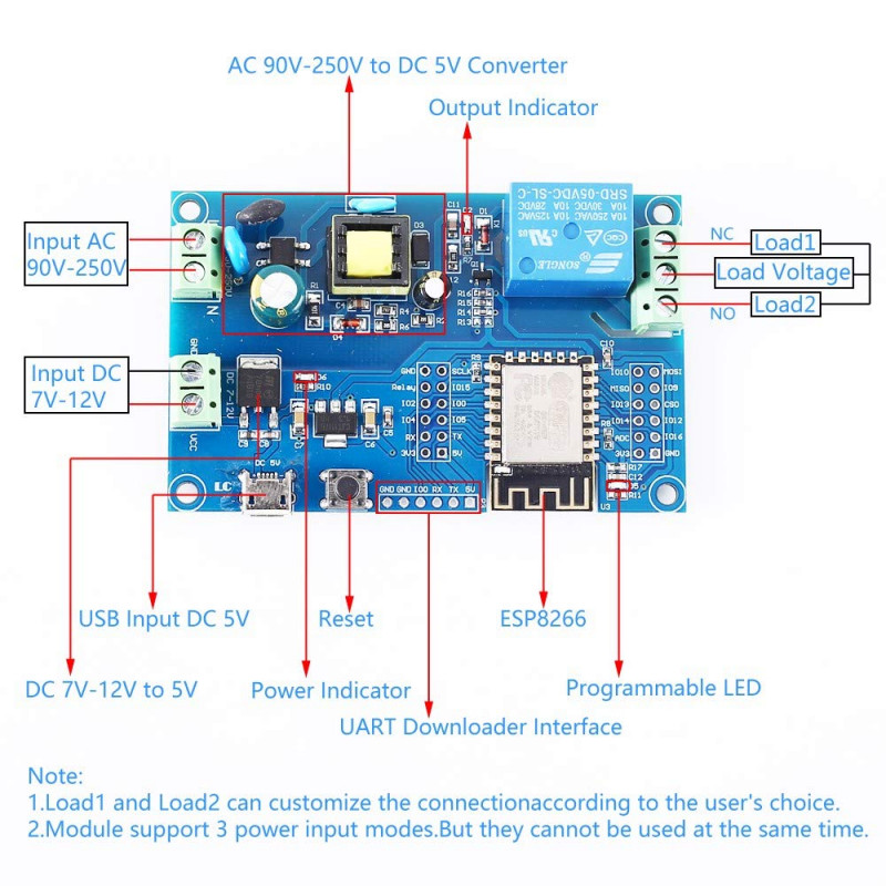 AC/DC power ESP8266 WIFI single relay ESP-12F Dev board buy online at ... AC/DC power ESP8266 WIFI single relay ESP-12F Dev board buy online at ...