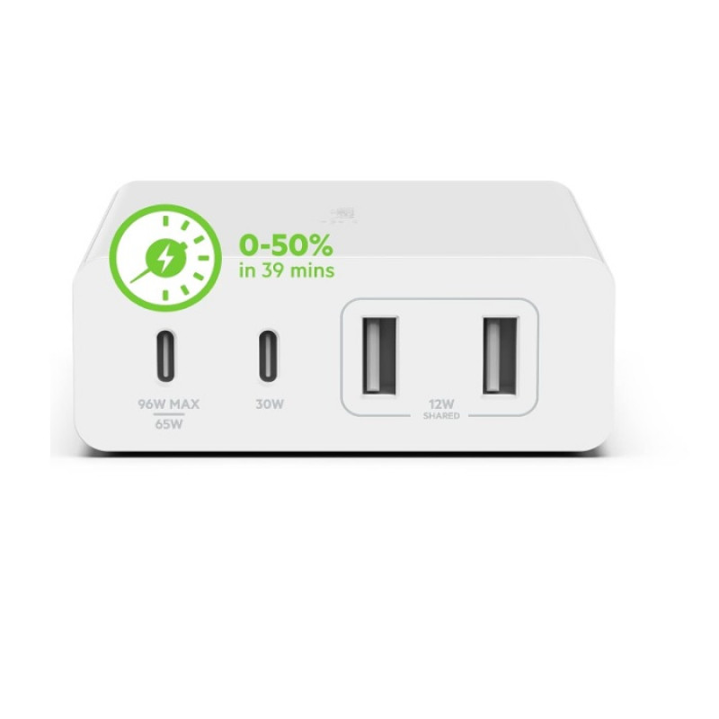 Belkin 108W GaN 4 Port (2 USB-A and 2 USB-C PD 3.0) Fast Charger with ...