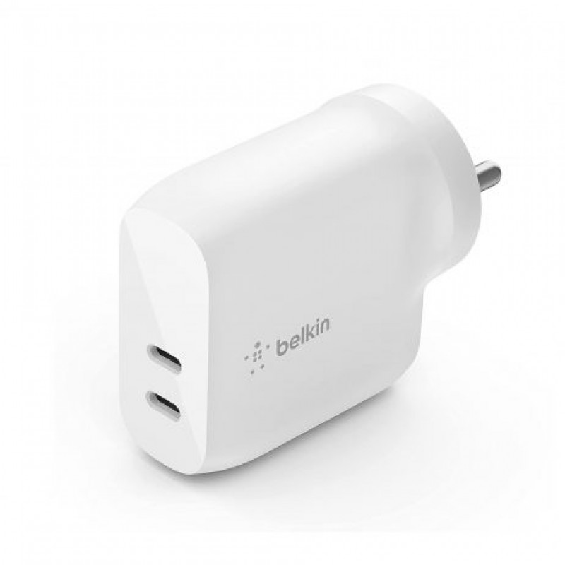 Belkin 40W (20W + 20W) Dual Port USB-C (Type C) Wall Charger/Adapter ...