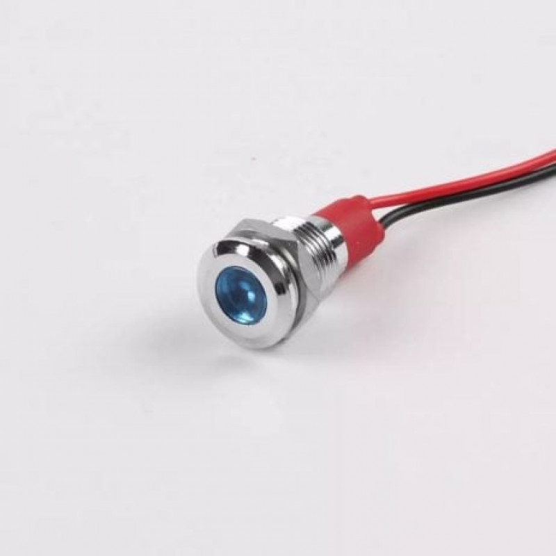 Blue 3-9V 12mm LED Metal Indicator Light with 15CM Cable buy online at Low Price in India ...