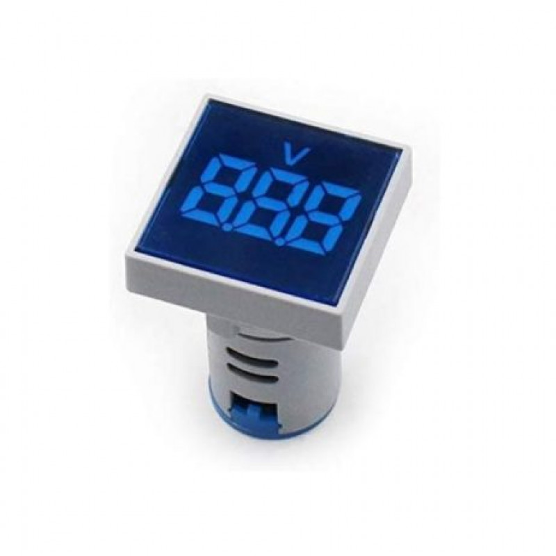 Blue AC60-500V 22mm AD16-22FSV Square Cover LED Voltmeter Indicator Light buy online at Low ...