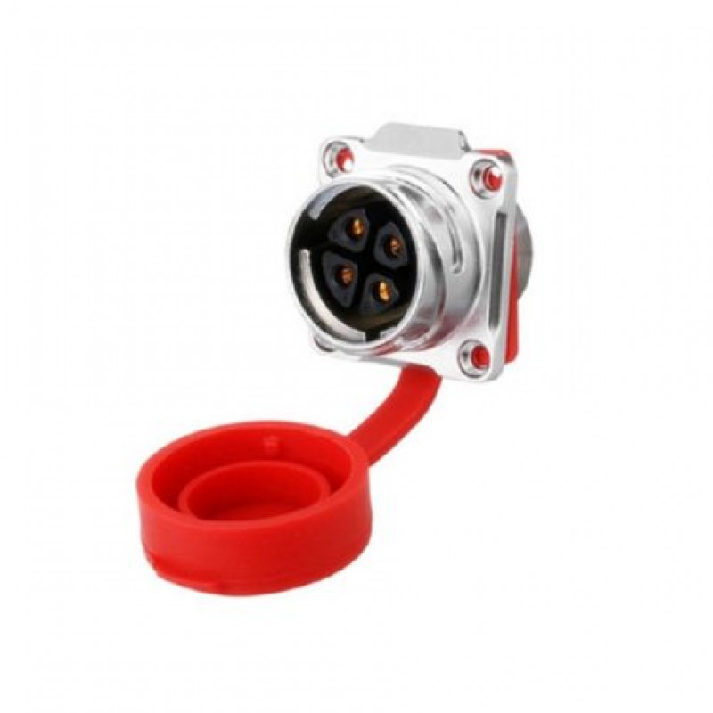 DH-24 4 Pin Female Soldering Type Power Socket with Metal Shell IP67 ...