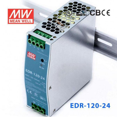 EDR-120-24 Mean well SMPS - 24V 5A-120W Din Rail Metal Power Supply buy ...