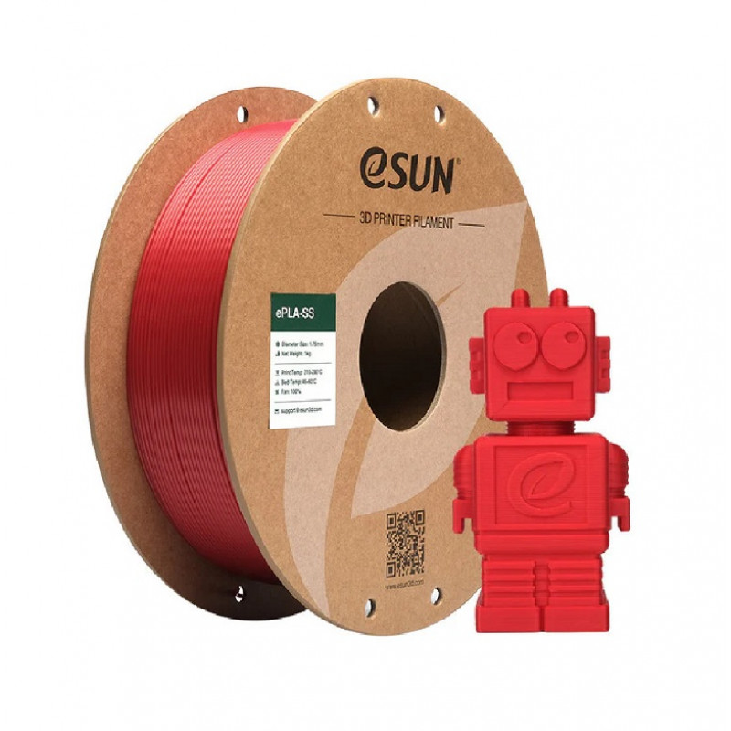 eSun ePLA-SS Filament, 1.75mm, Fire Engine Red, 1kg/roll, with Paper ...