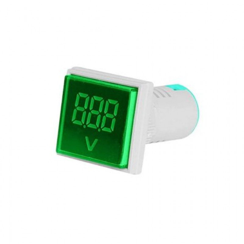 Green AC60-500V 22mm AD16-22FSV Square Cover LED Voltmeter Indicator Light buy online at Low ...
