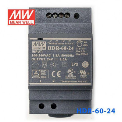 HDR-60-24 Mean well SMPS - 24V 2.5A 60W Din Rail Metal Power Supply buy online at Low Price in ...