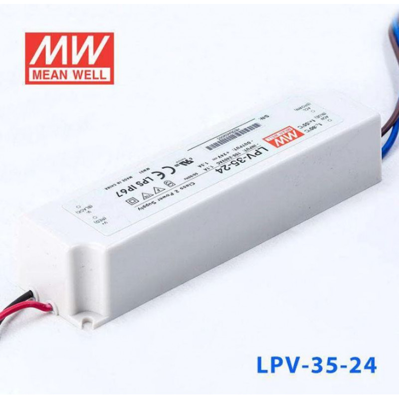 LPV-35-24 Mean Well SMPS 24V 1.5A 36W Led Waterproof Metal Power Supply buy online at Low Price ...