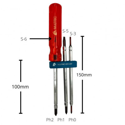 Multitec SDK-600 6 In 1 Multibit Stubby Reversible Screw Driver Set buy ...