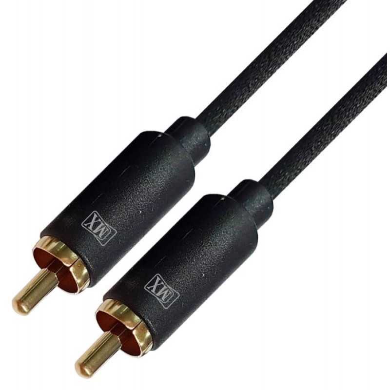 MX RCA Male Plug To RCA Male Plug Cord 1.5 Meter Slim Type Gold Plated ...