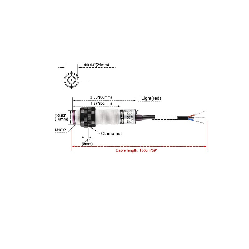 Photoelectric Sensor E3f Ds30p2 Pnp Nc Detection Distance 5 30cm Buy Online At Low Price In