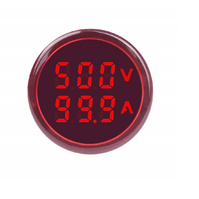 Red AC50-500V 0-100A 22mm AD16-22DVA Round LED Hertz Meter Indicator Light with Transformer buy ...