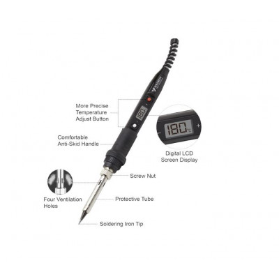 Soldron 230VAC 60W SID60A (ESD Safe) Digital Temperature Adjustable Soldering Iron buy online at ...