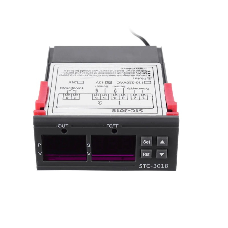 STC-3018 DC12V Dual Display Dual Temperature Adjustable Temperature Controller with 1M Cable buy ...
