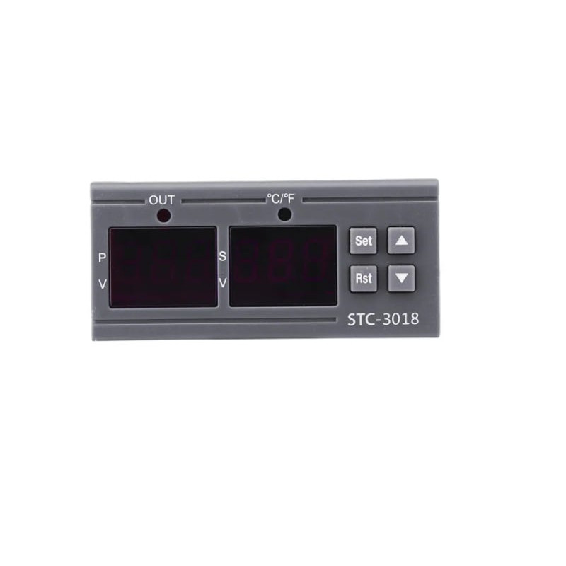 STC-3018 DC12V Dual Display Dual Temperature Adjustable Temperature Controller with 1M Cable buy ...