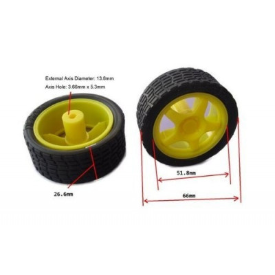 Tracked Wheel for BO Motor - Yellow - 65mm x 26mm buy online at Low ...