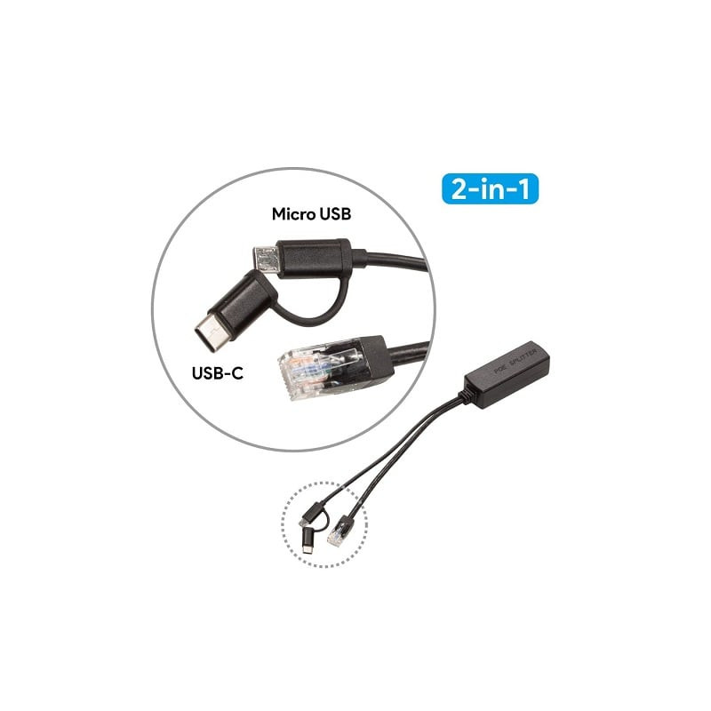 UCTRONICS Gigabit PoE Splitter 5V 3A, 2-in- 1 PoE to USB C/ Micro USB ... UCTRONICS Gigabit PoE Splitter 5V 3A, 2-in- 1 PoE to USB C/ Micro USB ...