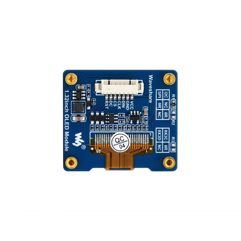 Waveshare 132inch Oled Display Module 12896 Resolution 16 Gray Scale Spi I2c Communication