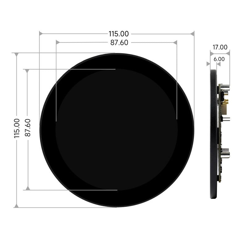 Waveshare 3.4inch DSI Round Touch Display, 800 800, IPS, 10-Point Touch buy online at Low Price ...