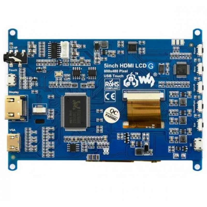 Waveshare 5inch Resistive Touch Screen LCD (G), 800Ã 480, HDMI, Various Systems Support buy ...