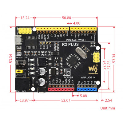 Waveshare ATMEGA328P Microcontroller Development Board, Arduino-Compatible buy online at Low ...