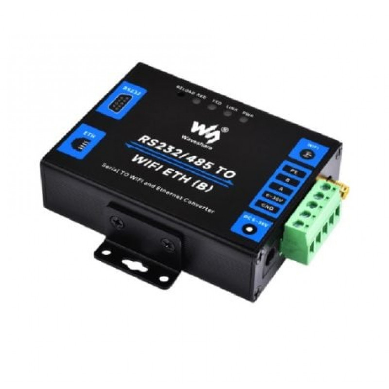Waveshare Industrial Grade Serial Server RS232/485 To WiFi and Ethernet ...