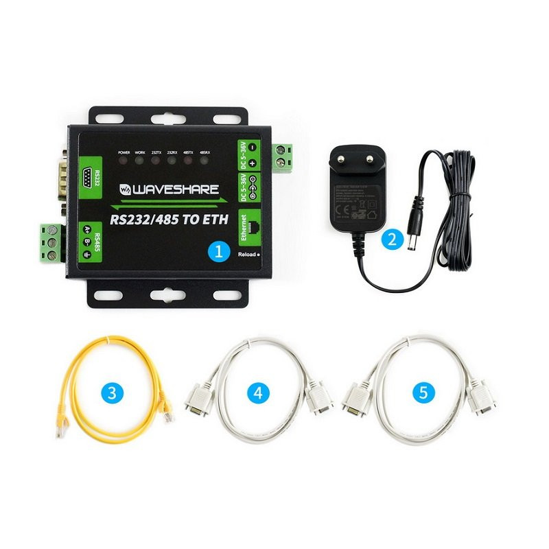 Waveshare Industrial RS232/RS485 to Ethernet Converter (EU) buy online ... Waveshare Industrial RS232/RS485 to Ethernet Converter (EU) buy online ...