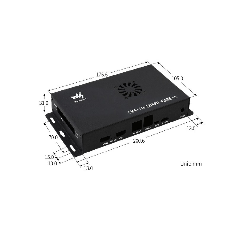 Waveshare Metal Box (A) for Raspberry Pi Compute Module 4 IO Board ...