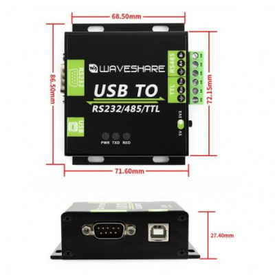 Waveshare USB to RS232 / RS485 / TTL Industrial Isolated Converter buy ...