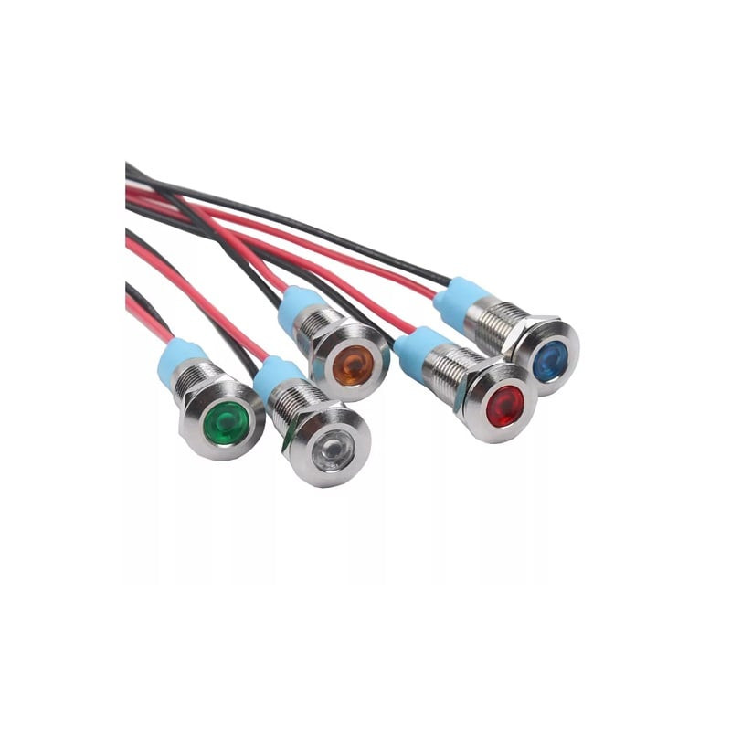 White 3-9V 6mm LED Metal Indicator Light with 15CM Cable buy online at Low Price in India ...