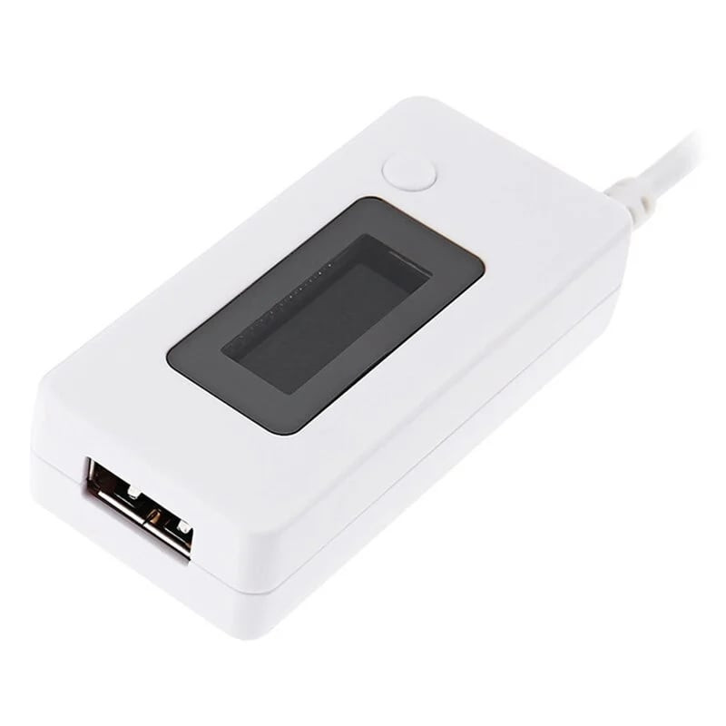 White USB Tester, Current Detector and Voltmeter with LCD Screen ...