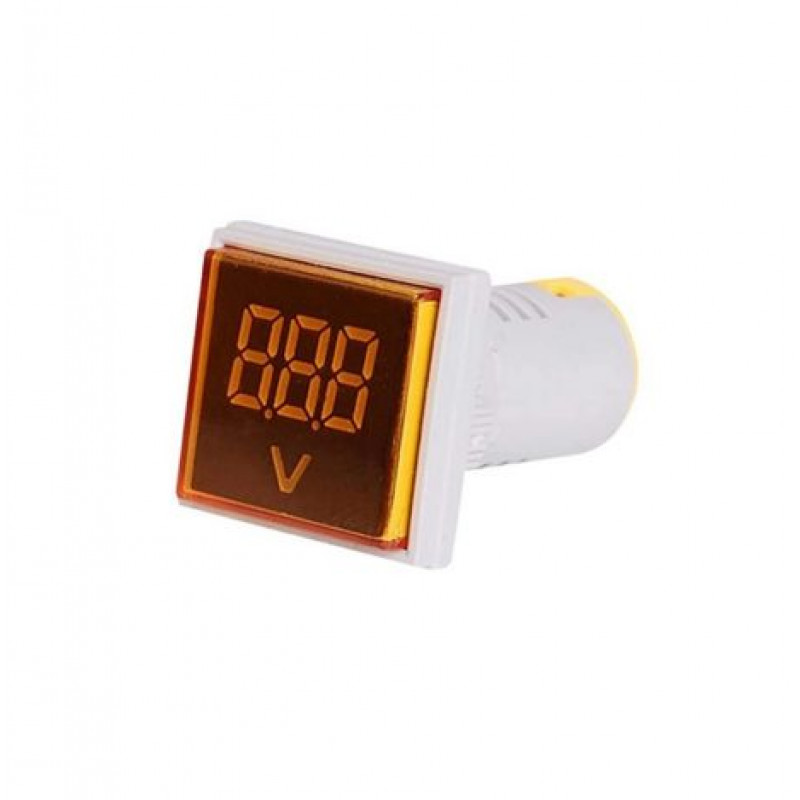 Yellow AC60-500V 22mm AD16-22FSV Square Cover LED Voltmeter Indicator Light buy online at Low ...