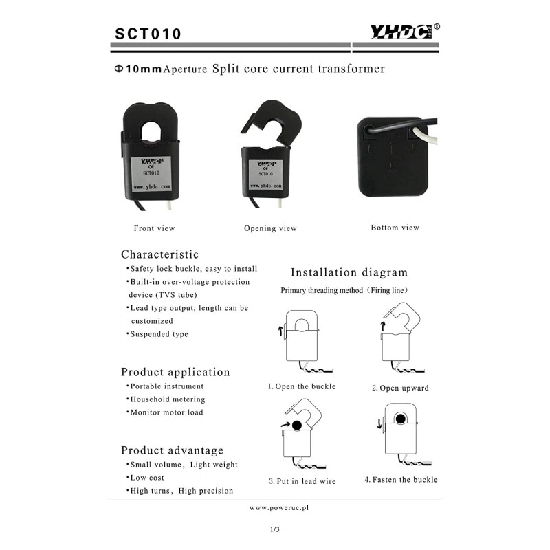 YHDC SCT010 20A: 20mA Split Core Current Transformer buy online at Low ... YHDC SCT010 20A: 20mA Split Core Current Transformer buy online at Low ...