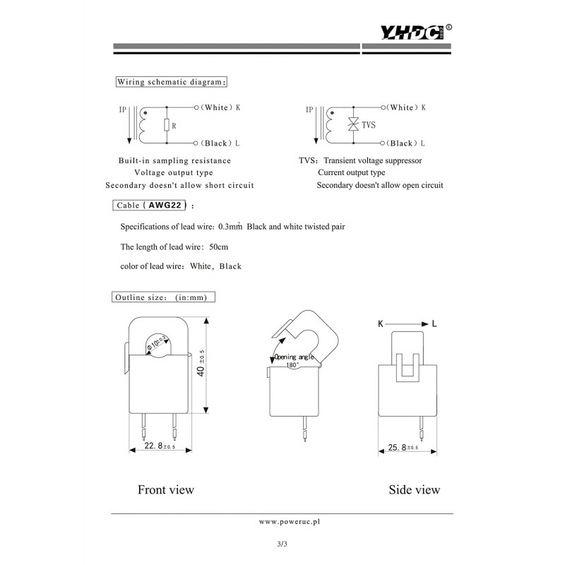 YHDC SCT010 20A: 20mA Split Core Current Transformer buy online at Low ... YHDC SCT010 20A: 20mA Split Core Current Transformer buy online at Low ...