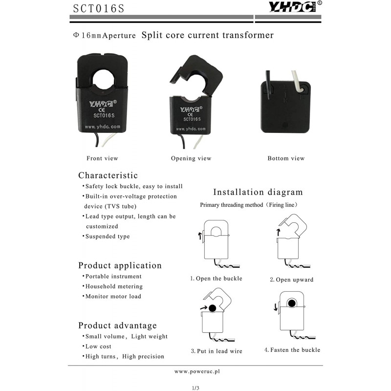 Yhdc Sct016s 200a 100ma Split Core Current Transformer Buy Online At