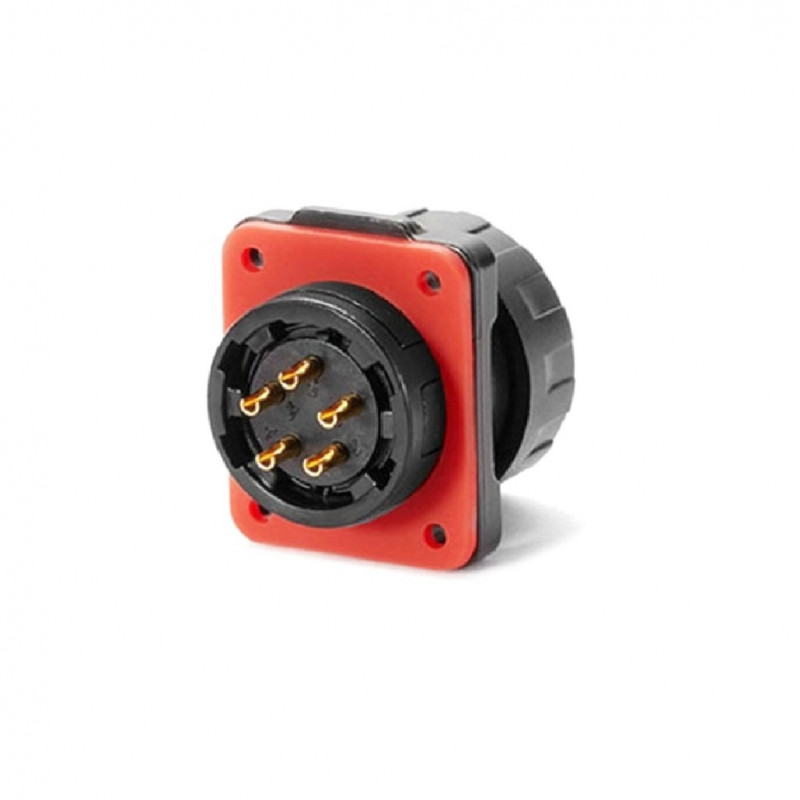 YM-20 Female 5 Pin Soldering Type Power Socket with Plastic Shell IP67 ...